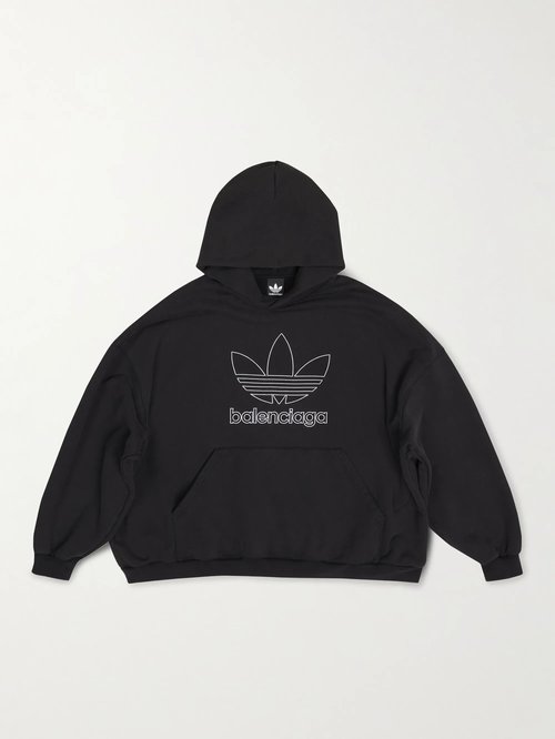 + adidas Oversized Logo-Print Cotton-Jersey Hoodie '1070 ...