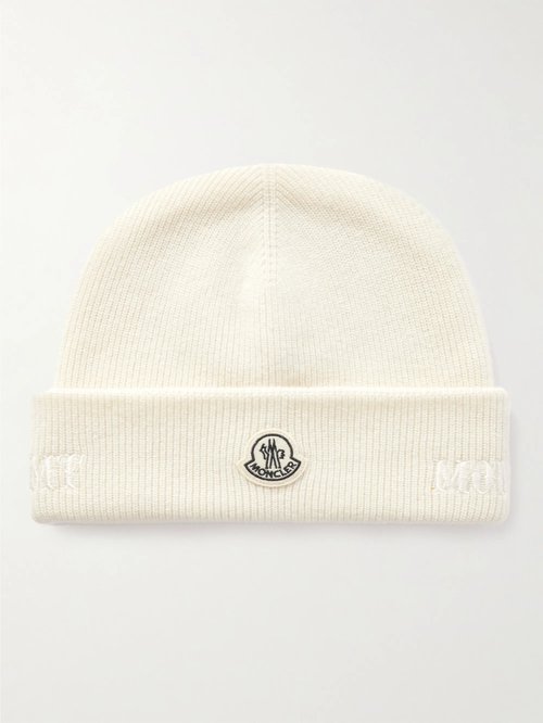 7 Moncler FRGMT Hiroshi Fujiwara Logo-Appliquéd Ribbed Wool Beanie '034 ...
