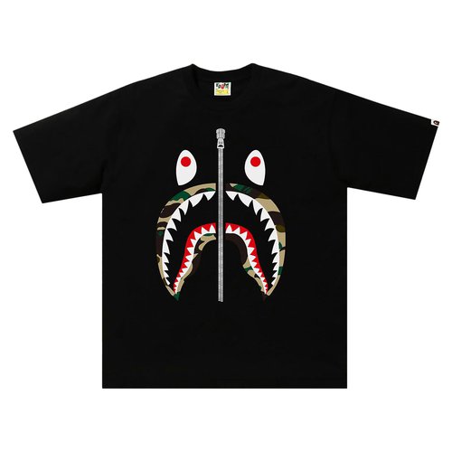 A Bathing Ape 1st Camo Shark Relaxed Tee 'Black/Yellow' - 1H30-110-011 ...
