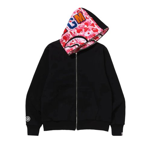 A Bathing Ape ABC Reversible Shark Full Zip Hoodie | Size M 'Pink ...
