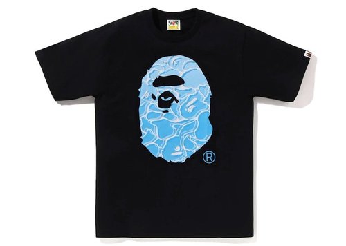 A Bathing Ape ABC Sea Surface Camo Ape Head Tee Shirt 'Black' | Solesense