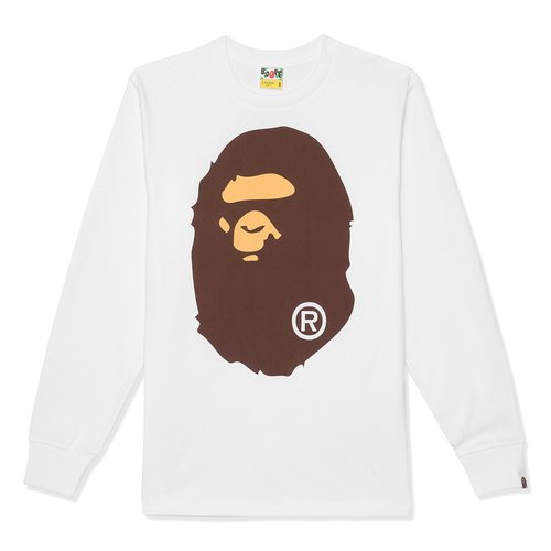 A Bathing Ape Big Ape Head Long Sleeve Tee 'White' - 001LTK301017MWHT ...