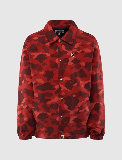 A Bathing Ape Camo Coach Jacket - 001LJK801007M-RED | Solesense