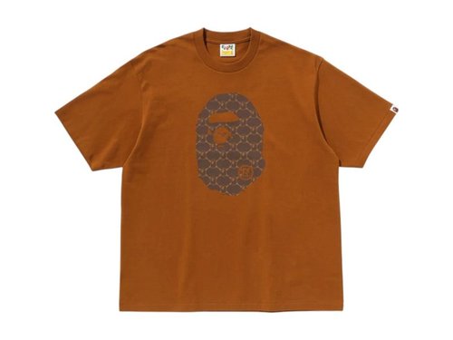 A Bathing Ape College Monogram Ape Head Relaxed Fit Tee Shirt 'Beige ...