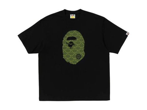 A Bathing Ape College Monogram Ape Head Relaxed Fit Tee Shirt 'Black ...