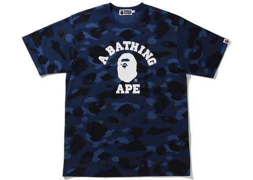 A Bathing Ape Color Camo College Tee SS21 'Blue' | Solesense