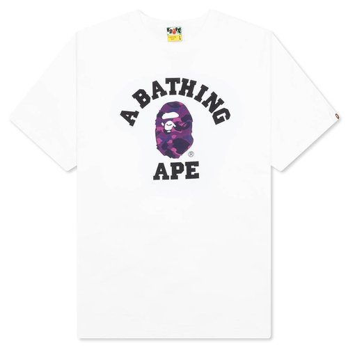 A Bathing Ape Color Camo College Tee 'White/Purple' - 001TEJ801019MWHE ...