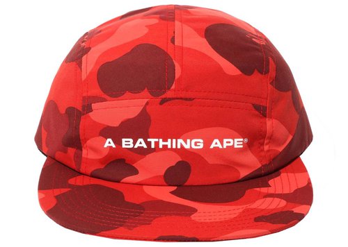 A Bathing Ape Camo Jet Cap SS22 'Red' | Solesense
