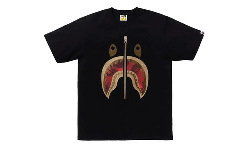 A Bathing Ape Color Camo Shark tee 1K30 310 066 BKXRD 'Black / Red ...