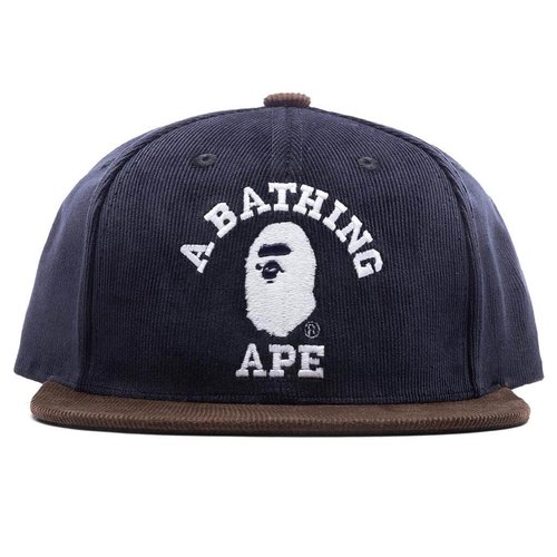A Bathing Ape Corduroy College Snap Back Cap 'Navy ...