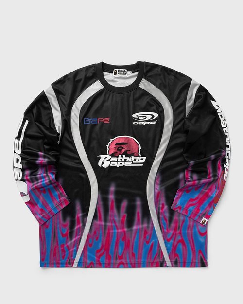 A Bathing Ape Flame Pattern Multilogo Relaxed Fit Football Jersey ...