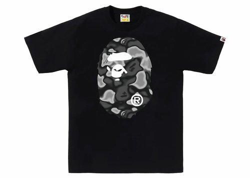 A Bathing Ape Liquid Camo Big Ape Head Tee Shirt 'Black' | Solesense