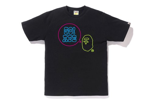 A Bathing Ape Neon Sign Go Ape Tee 'Black' | Solesense