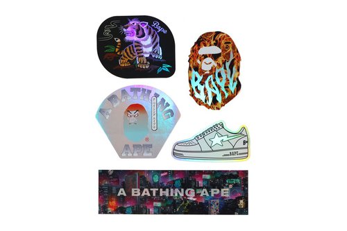 A Bathing Ape Neon Tokyo Stickers 'Multicolor' | Solesense
