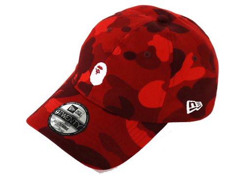 A Bathing Ape New Era Camo Ape Head 9Twenty Cap 'Red' | Solesense