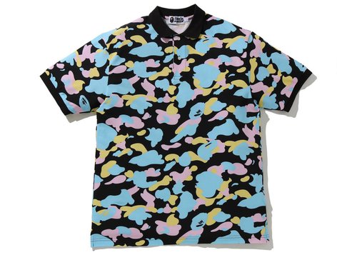 A Bathing Ape New Camo Relaxed Polo Shirt 'Black' | Solesense