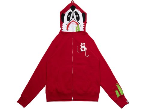 A Bathing Ape Red Panda Full Zip Hoodie 'RED' - 001ZPK801006M | Solesense
