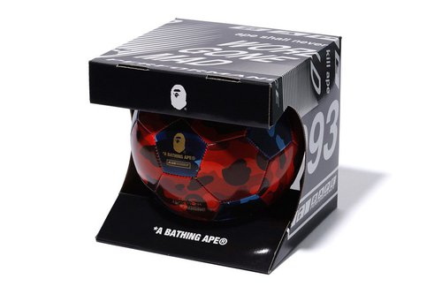 A Bathing Ape Performance Camo Soccer Ball 'Red/Blue' | Solesense