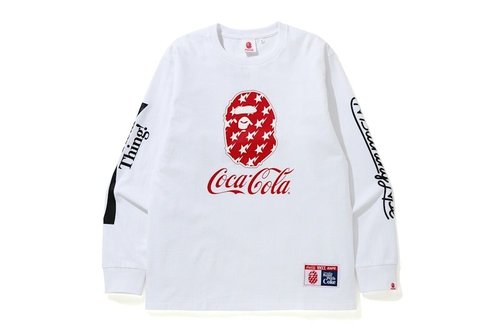 A Bathing Ape x Coca Cola Long Sleeve Tee Shirt 'White' | Solesense
