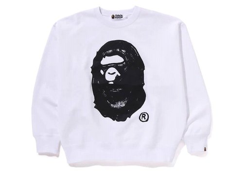 A Bathing Ape x Joshua Vides Ape Head Crewneck Sweatshirt 'White ...