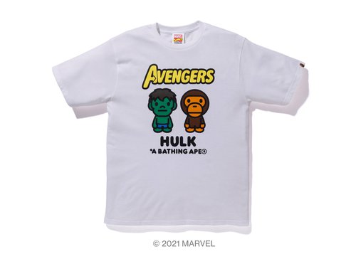 A Bathing Ape x Marvel Comics Milo The Hulk Tee Shirt 'White' | Solesense