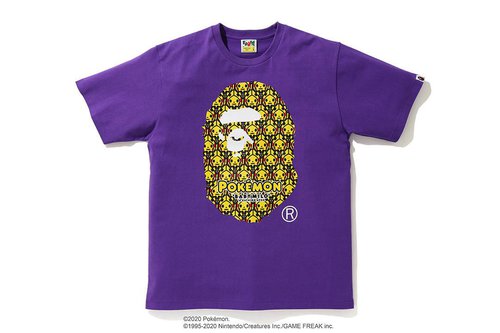 A Bathing Ape x Pokemon Ape Head Tee Shirt #1 'Purple' | Solesense