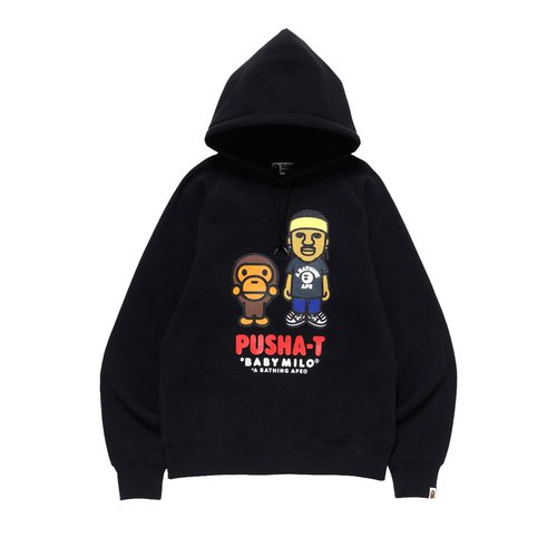 A Bathing Ape x Pusha-T Milo Pullover Hoodie 'Black' - 2F73-114-918 ...