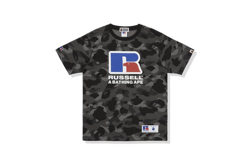 A Bathing Ape x Russell Camo Tee Shirt 'Black' | Solesense