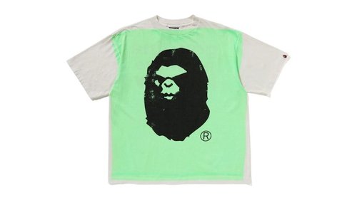 A Bathing Ape x SAINT Mxxxxxx Mad Face Handprinting Tee 'White/Green ...