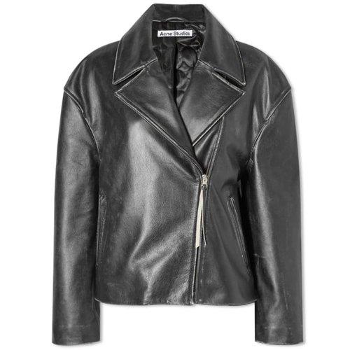 Acne Studios Lilket Leather Biker Jacket 'Black' - A70170-BLACK | Solesense