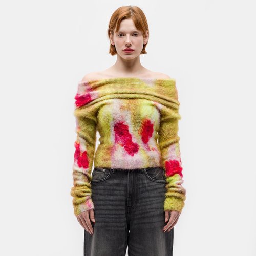 Acne Studios Off-Shoulder Sweater 'Yellow/Pink' - A60439-ANA102 | Solesense