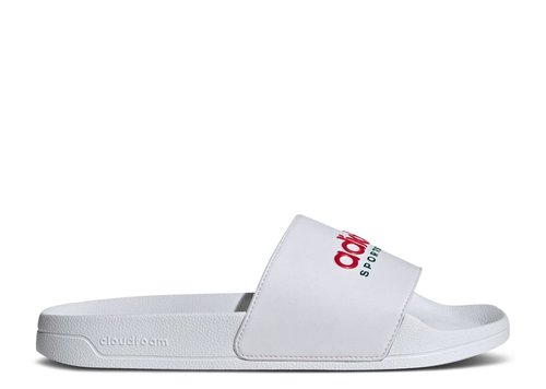 adidas Adilette Shower Slide 'White Better Scarlet' - IE8944 | Solesense