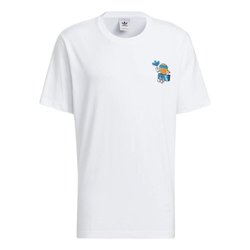 adidas Cartoon Alphabet Pattern Round Neck Casual Short Sleeve White 'Multi-Color' - H49570 ...
