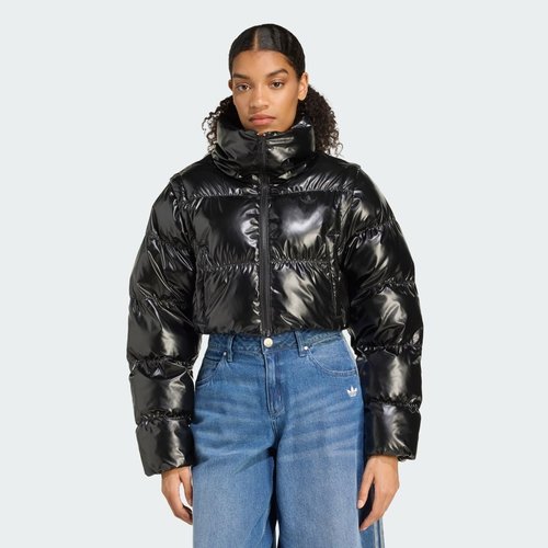 adidas Essentials Glossy Two-In-One Cropped Puffer 'Black' - JX2988 ...