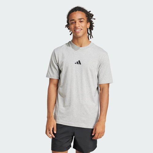 adidas Essentials Small Logo Single Jersey Tee 'Medium Grey Heather ...