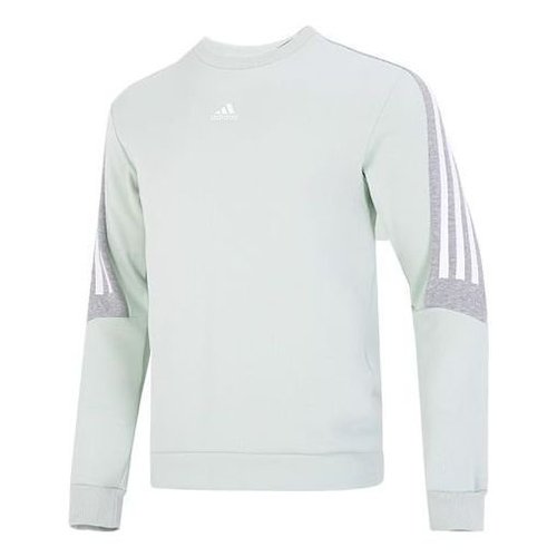 adidas Fi 3S Crew Classic Colorblock Athleisure Casual Sports Round Neck Green - HK4564 | Solesense
