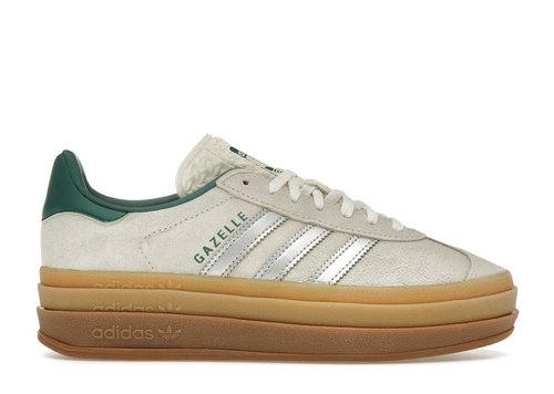 adidas Gazelle Bold 'Off White Silver Metallic Green' - JI0328 | Solesense