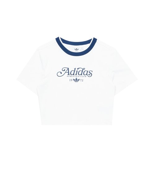 adidas Graphic Badge Slim 3-Stripes Tee 'White Blue' - IX3532 | Solesense