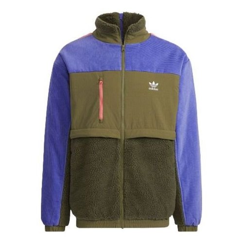 adidas High Collar Colorblock Splicing Zipper logo Sports Jacket Dark ...