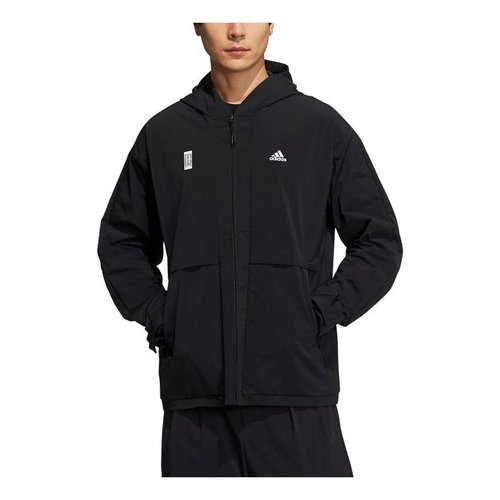 adidas Martial Arts Series Sports Logo Casual Hooded Jacket Black 'Multi-Color' - H39259 | Solesense