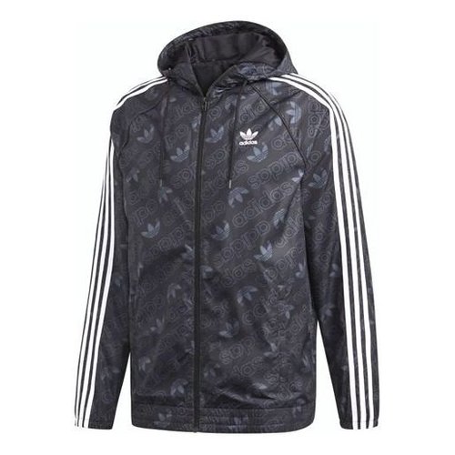 adidas Mono Windbreak Logo Hooded Jacket 'Black' - ED7047 | Solesense