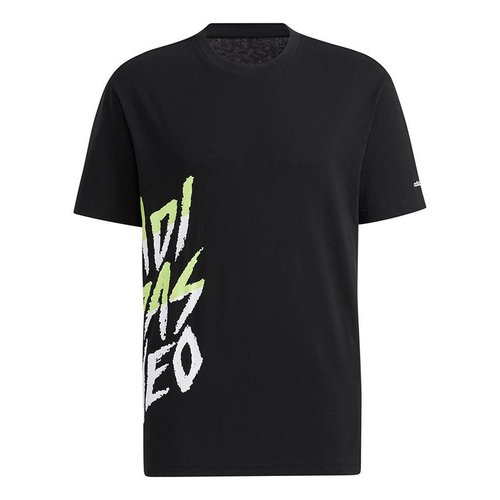 adidas neo M Logo Tee 2 Alphabet Printing Sports Short Sleeve 'Black' - HC3831 | Solesense