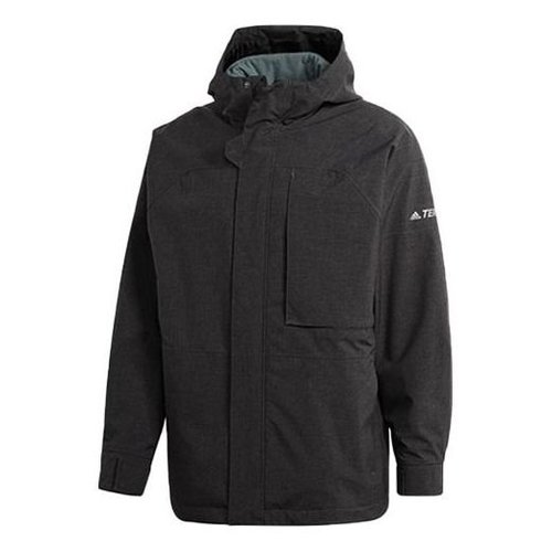 adidas Outdoor 3 In 1 logo Sports Hooded Jacket Black - GE9893 | Solesense