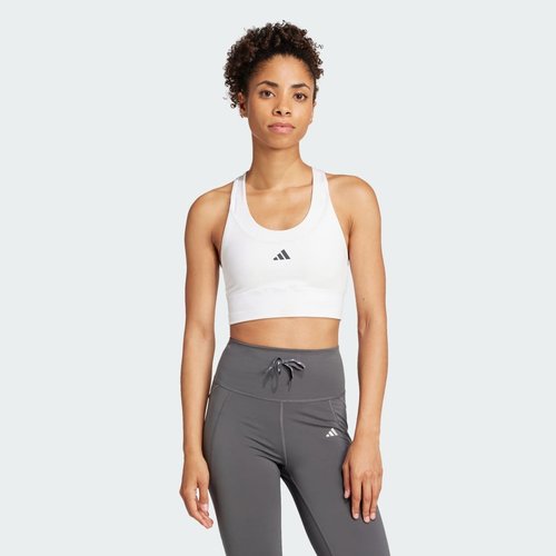 adidas Run Pocket Medium Support Bra 'White' - JI5989 | Solesense