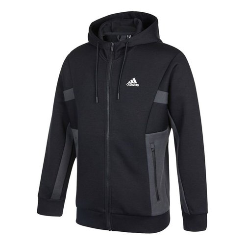 adidas St Kn Spcr Jkt Contrasting Colors Pocket Knit Sports hooded Logo Jacket 'Black' - H39239 ...