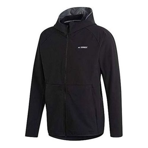 adidas Terrex Outdoor logo Sports Hooded Jacket Black 'Multi-Color' - FT7225 | Solesense