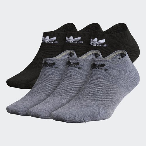adidas Trefoil No-Show Socks 6 Pairs 'Grey' - CH8399 | Solesense