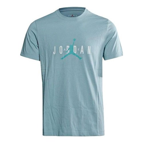 Air Jordan Alphabet Flying Man Logo Printing Round Neck Casual Short Sleeve Blue T-Shirt 'Multi ...