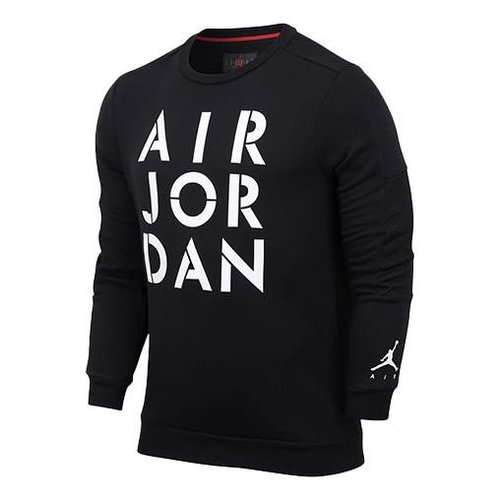 Air Jordan Alphabet Printing Round Neck 'Black' - CK1355-010 | Solesense