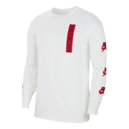 Air Jordan Long Sleeves T-Shirt 'White Red' - CN3504-100 | Solesense
